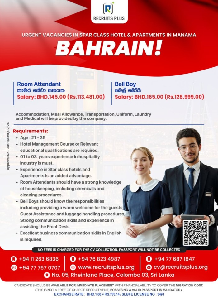 Bahrain Vacancies - Recruitsplus